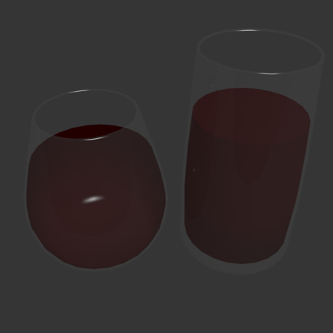 3d Model Glasses Liquid
