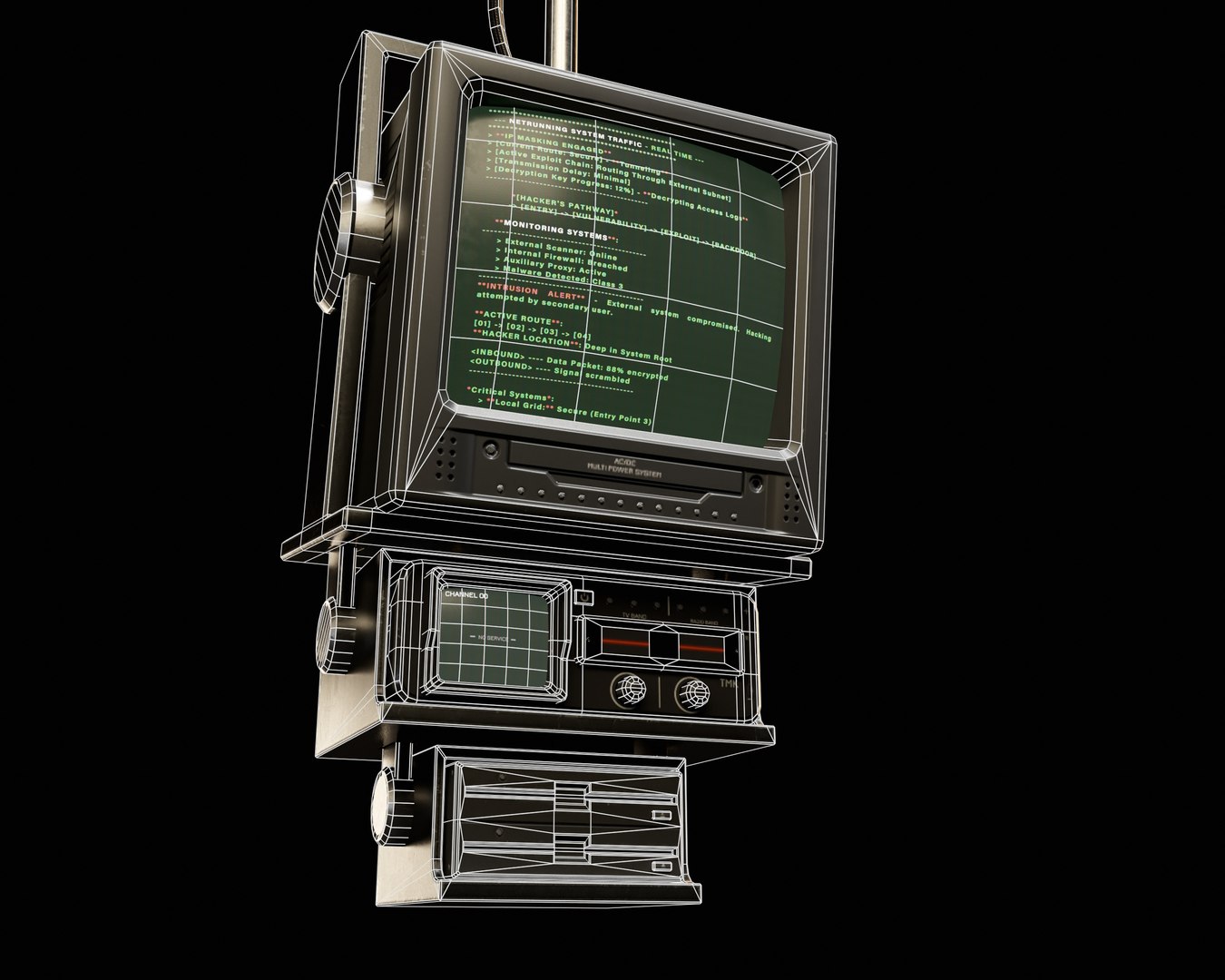 3D Model Sci-Fi Retro Monitors Ceiling Mount - TurboSquid 2403769