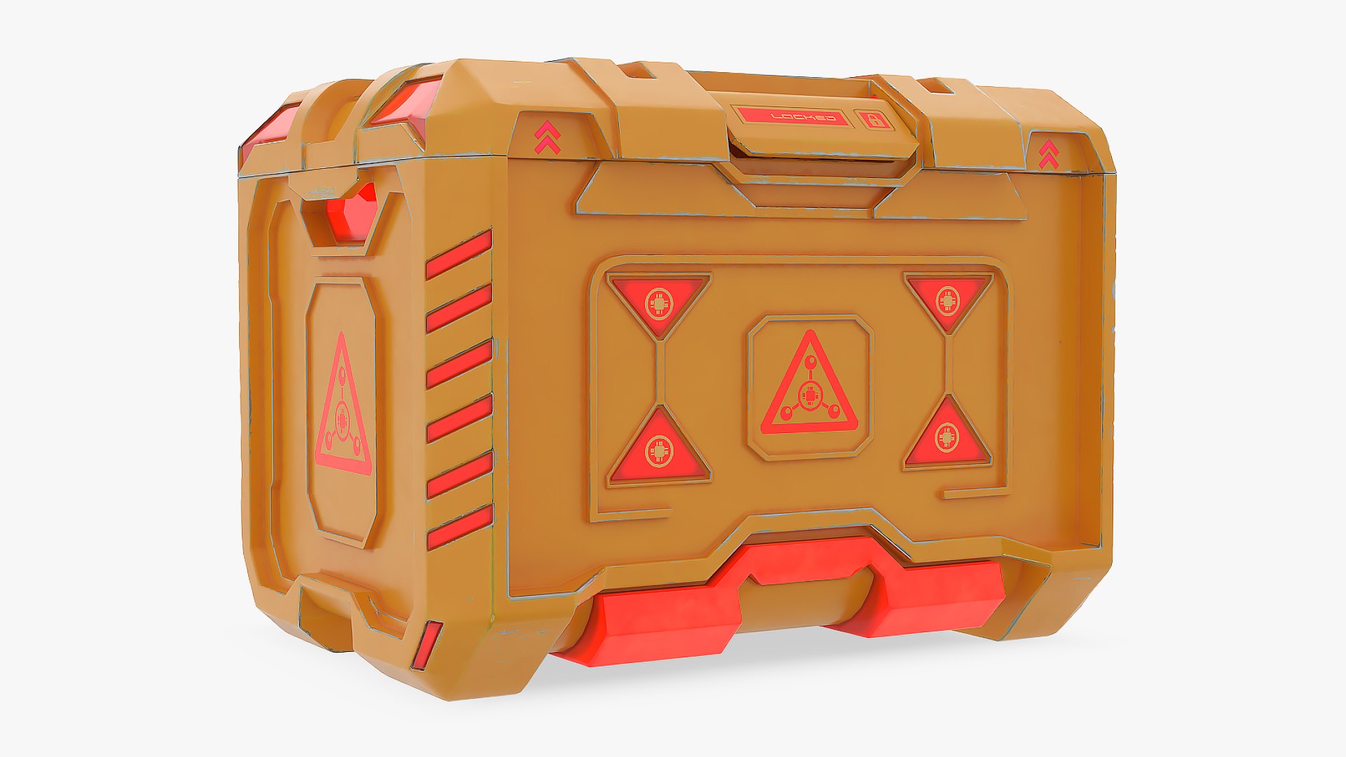 3D Sci-Fi Storage Crate Orange Locked - TurboSquid 2349203