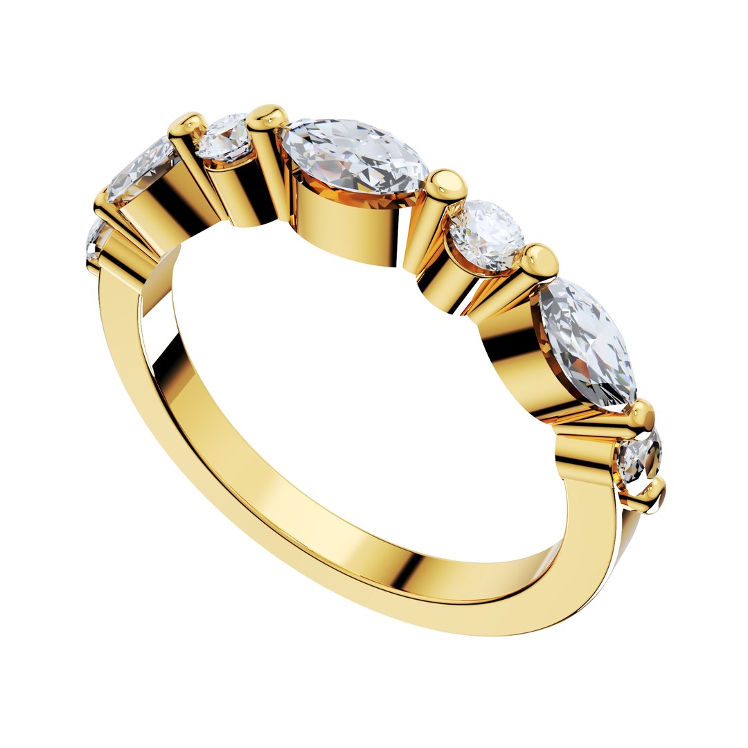 3D Wedding Set Ring CAD Design-PSTR02 3D Print Model model - TurboSquid ...