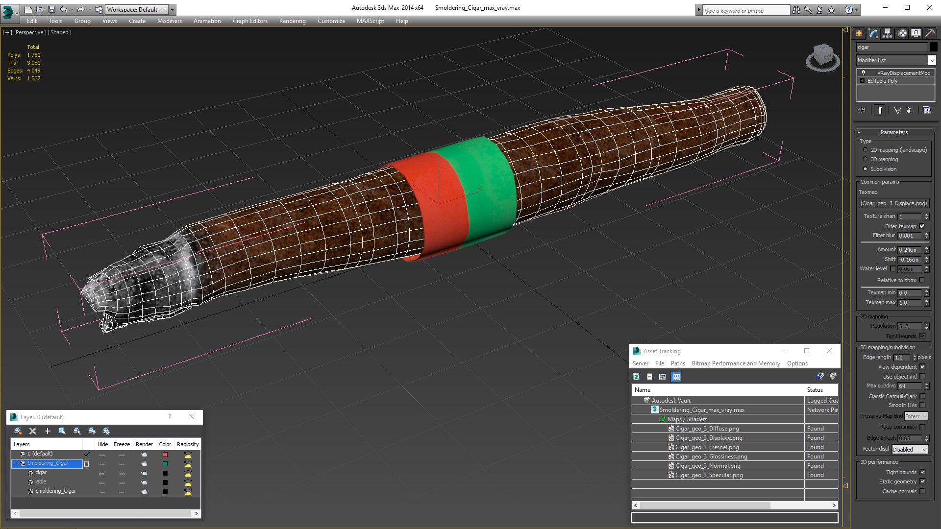 Smoldering Cigar 3D Model - TurboSquid 1853398