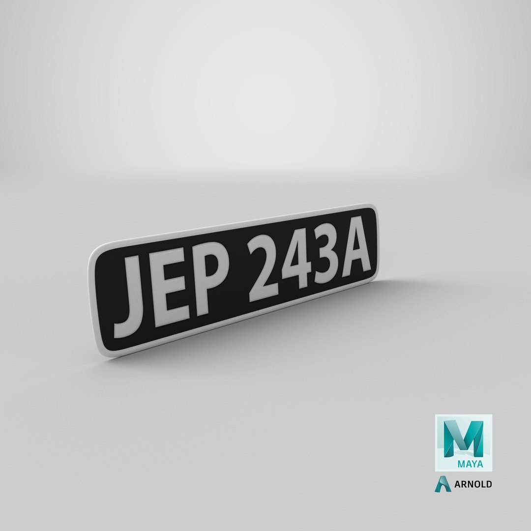 3D Retro Car License Plate V2 - TurboSquid 2031014
