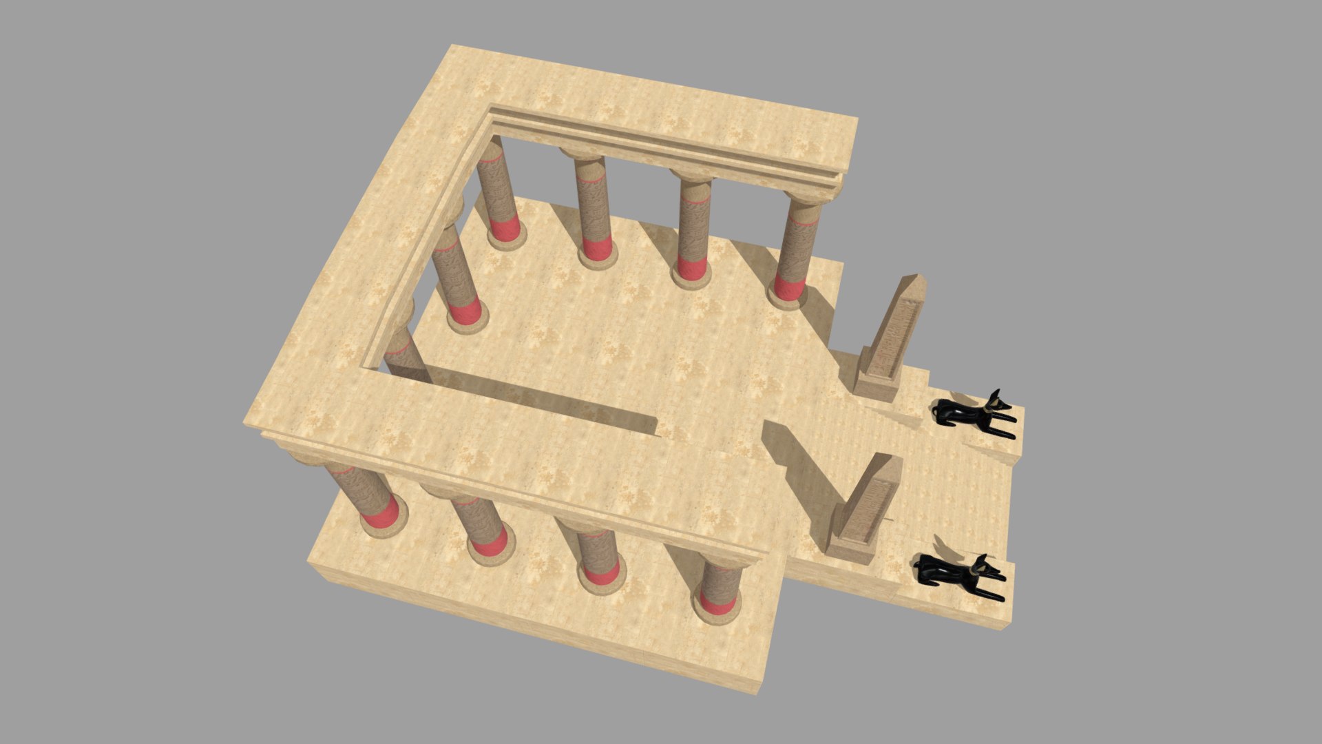 3D Low Poly Egyptian Temple 01 - TurboSquid 2223156