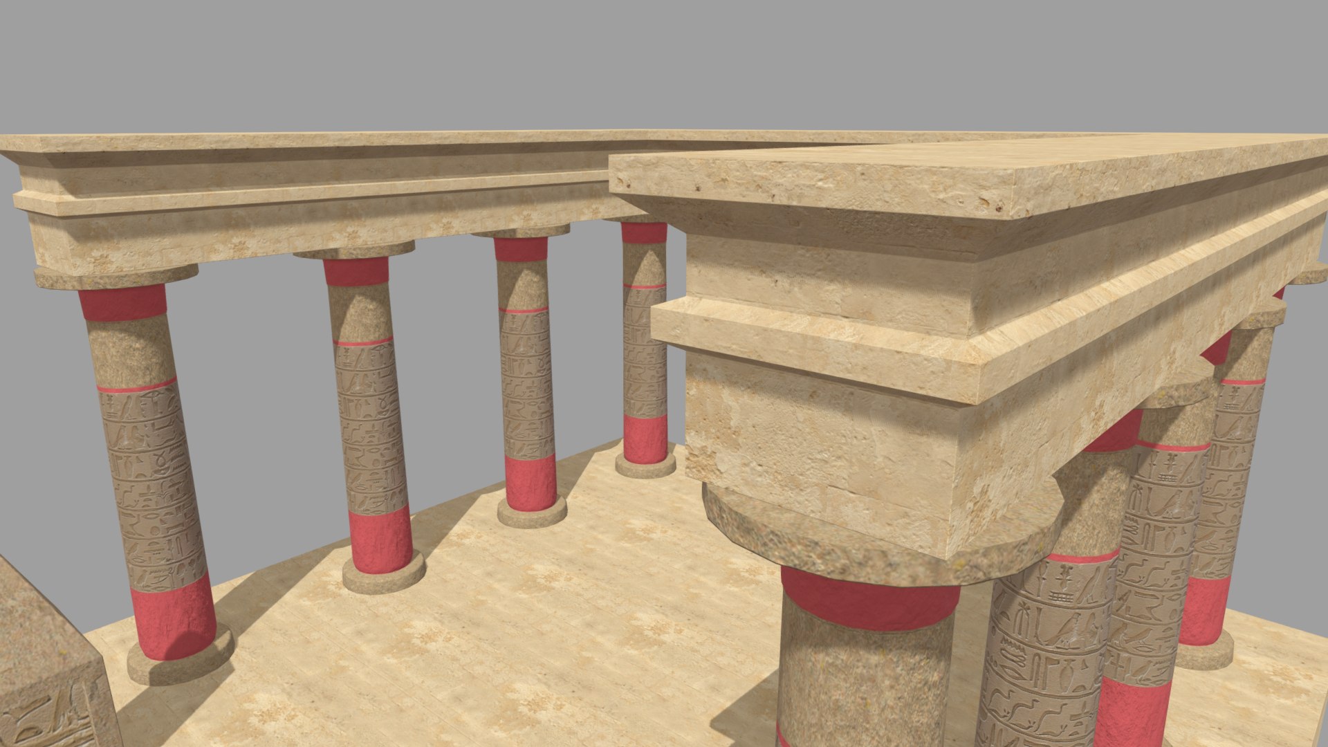 3D Low Poly Egyptian Temple 01 - TurboSquid 2223156