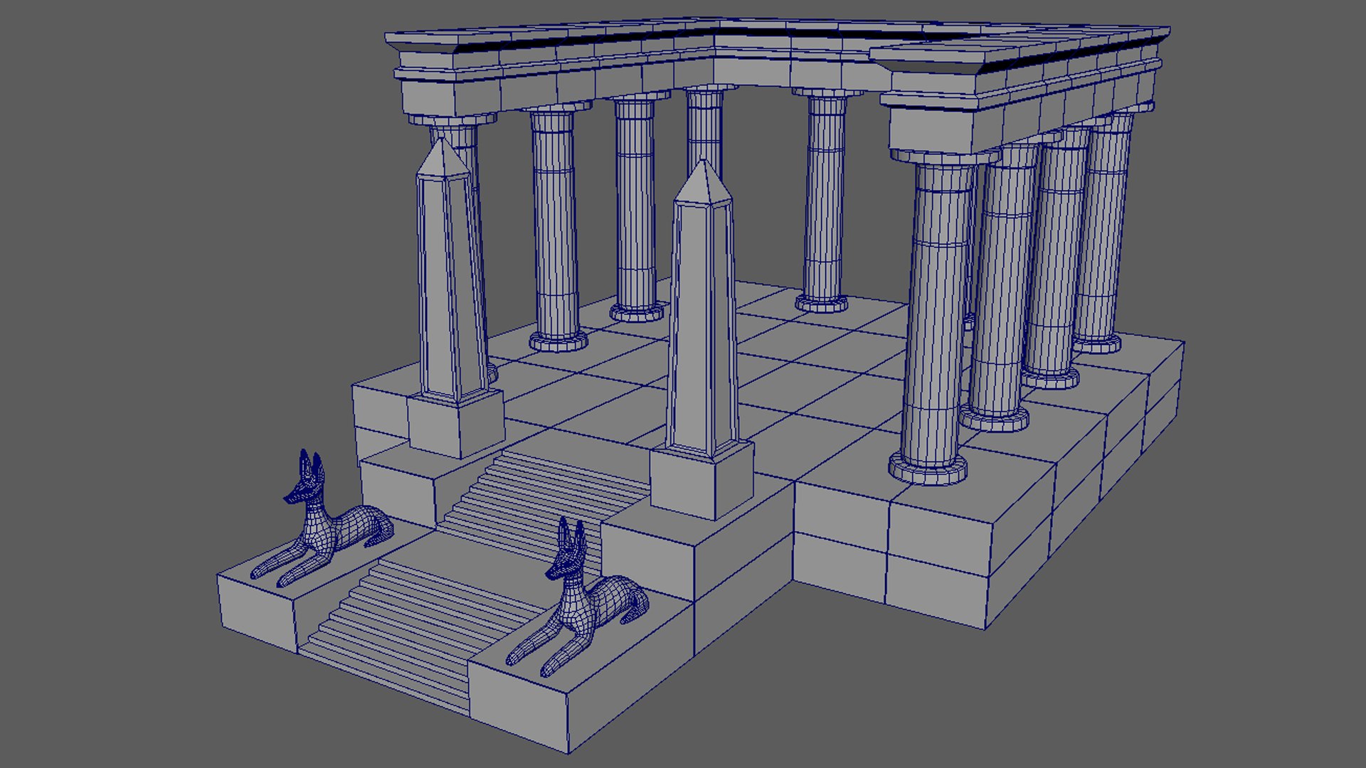 3D Low Poly Egyptian Temple 01 - TurboSquid 2223156