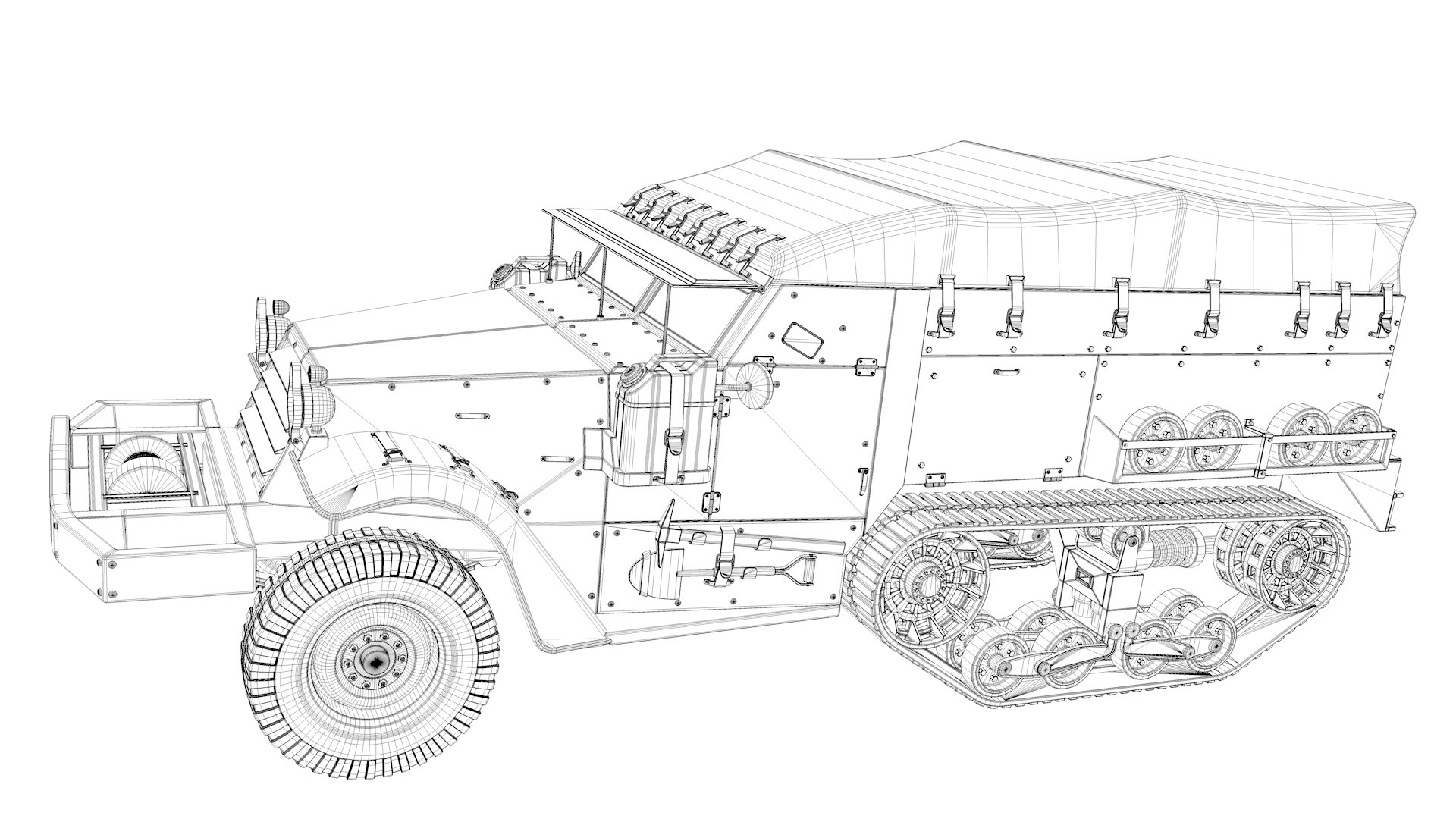 3D Half Track Model - TurboSquid 2361533