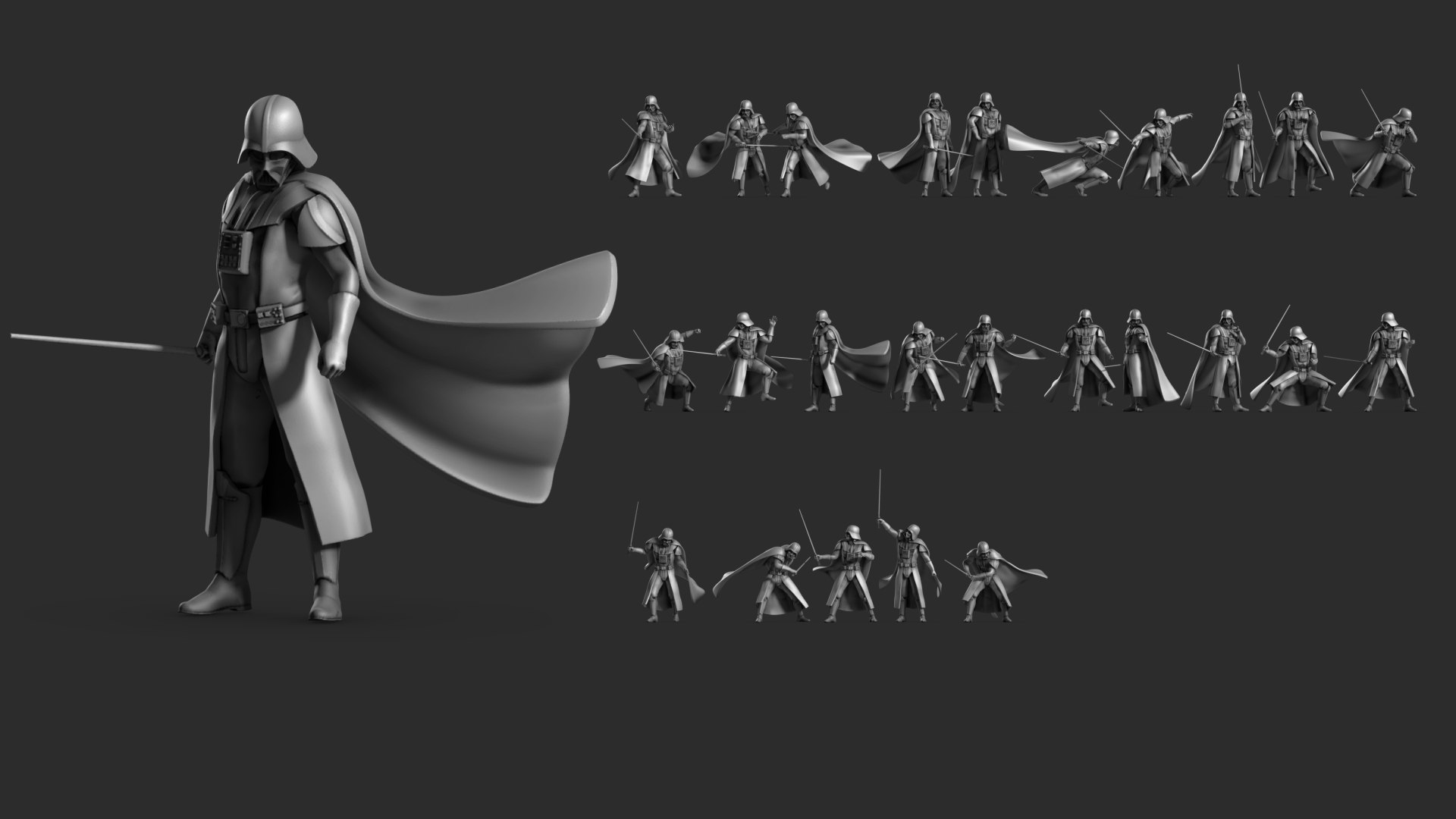Sci-Fi Swordsman Figure Set 03 Modelo 3D - TurboSquid 1944127
