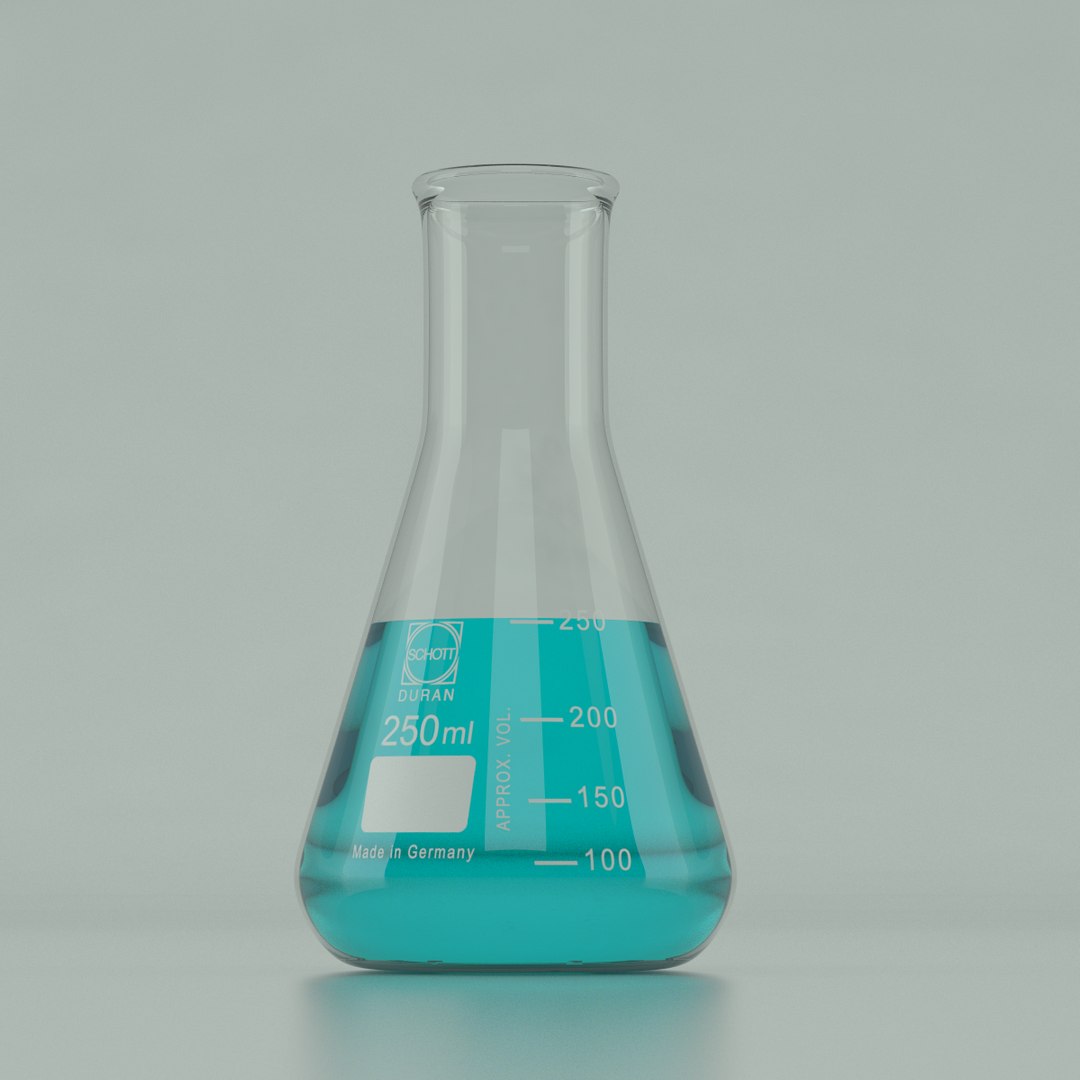 3d model erlenmeyer 250 ml lab