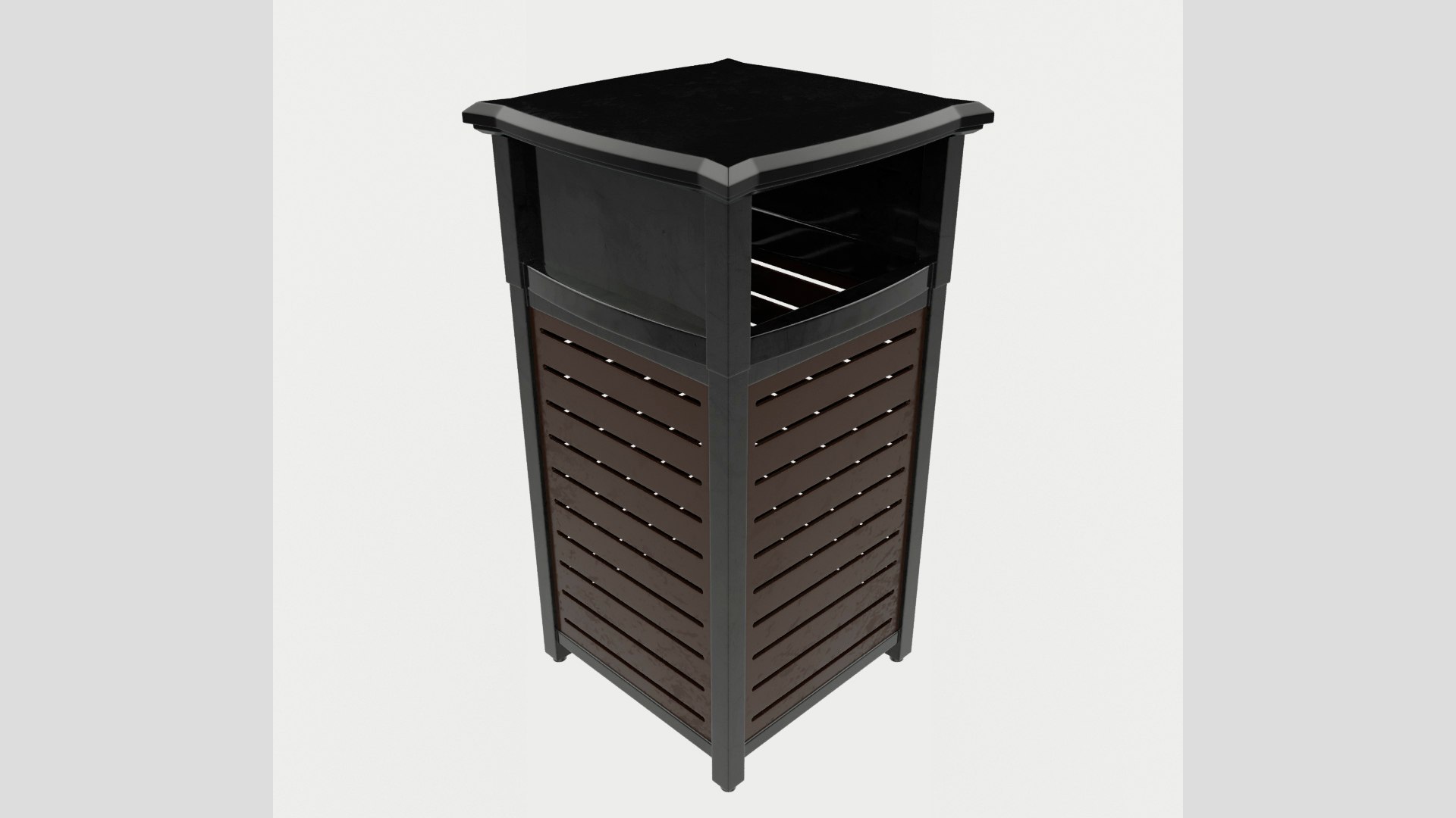 Metal Square Trash Can Low Poly High Poly Model - TurboSquid 1906370