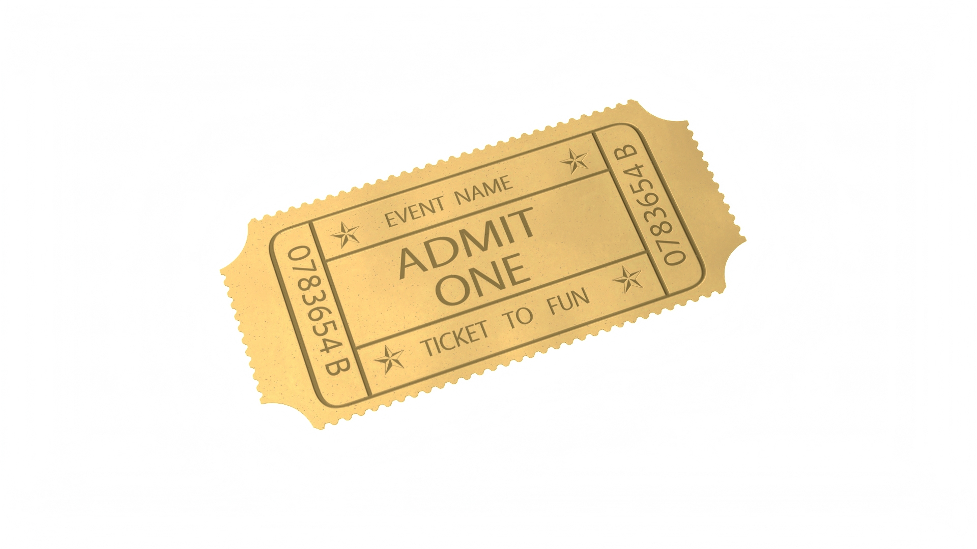 3D Event Admit One Golden Ticket - TurboSquid 2238359