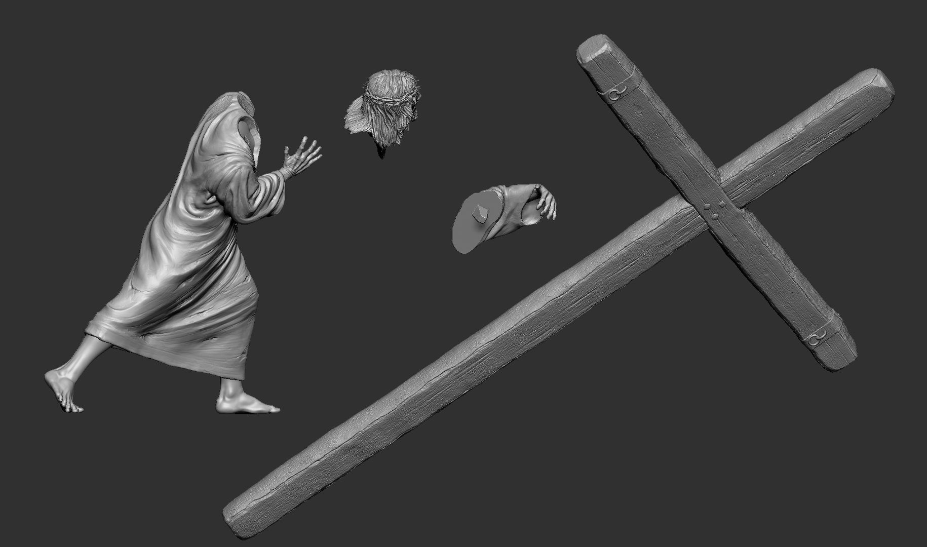 Jesus Carrying The Cross 3D - TurboSquid 2012907