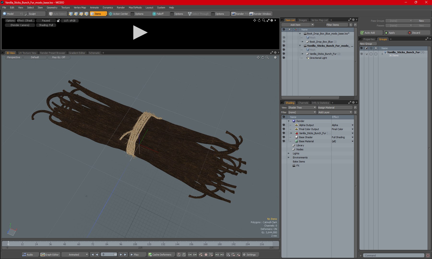 Vanilla Sticks Bunch Fur 3D Model - TurboSquid 2080737