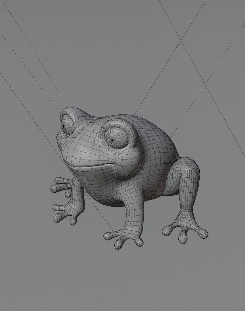 3D Cartoon Yellow-banded Frog With Facial Expressions And 12 Animations ...