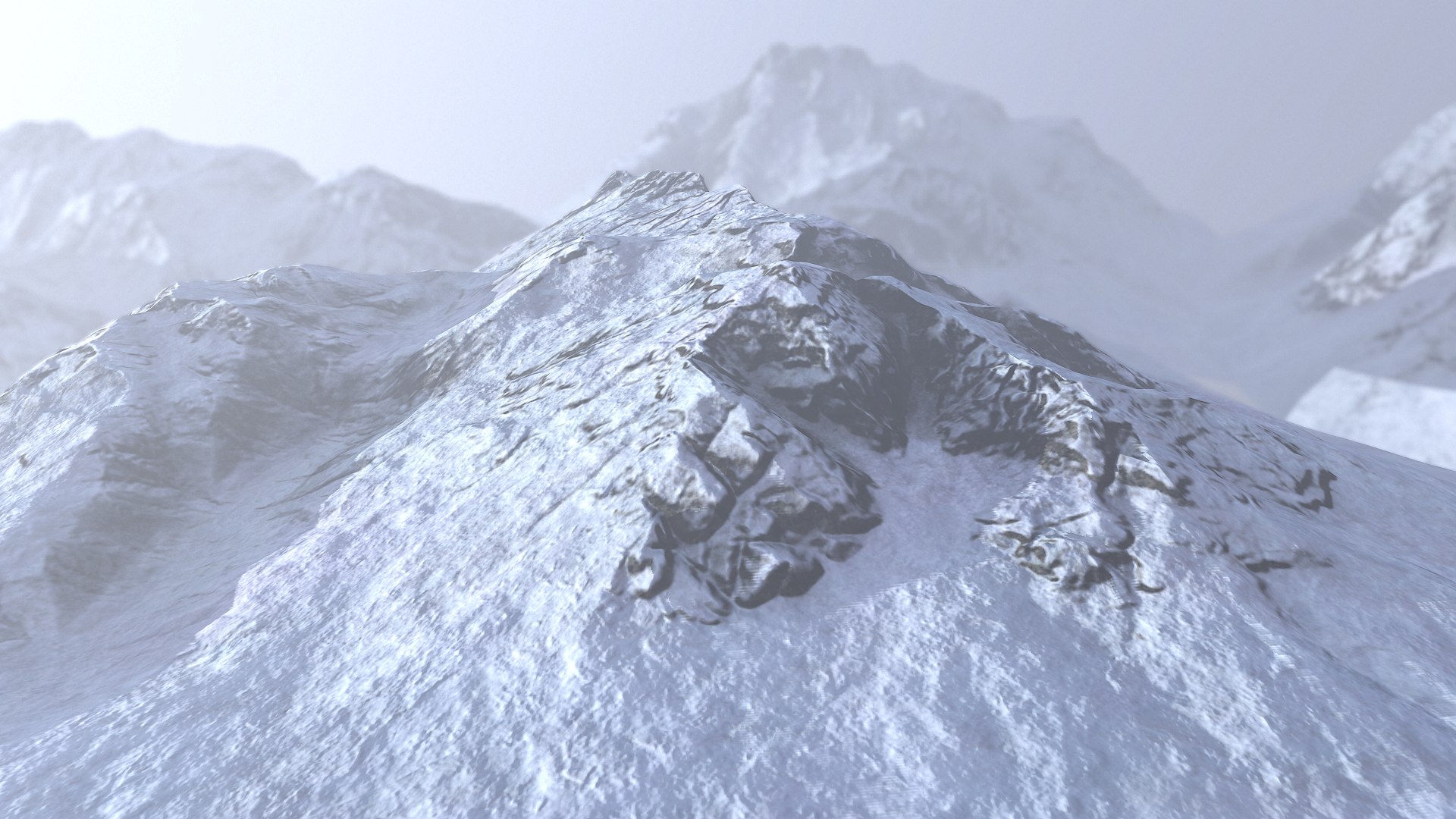 Snow mountain model - TurboSquid 1419314