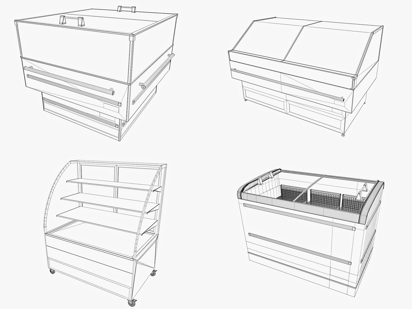 Supermarket Freezer Refrigirator 2 3D Model - TurboSquid 2416040