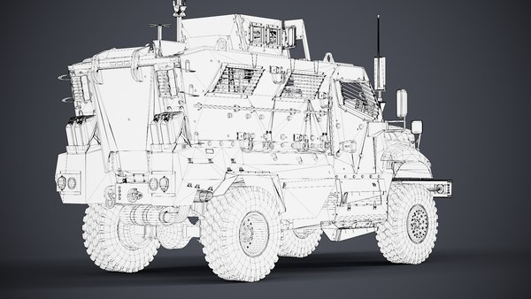 3D модель Бронеавтомобиль MaxxPro с интерьером в реальном времени ...