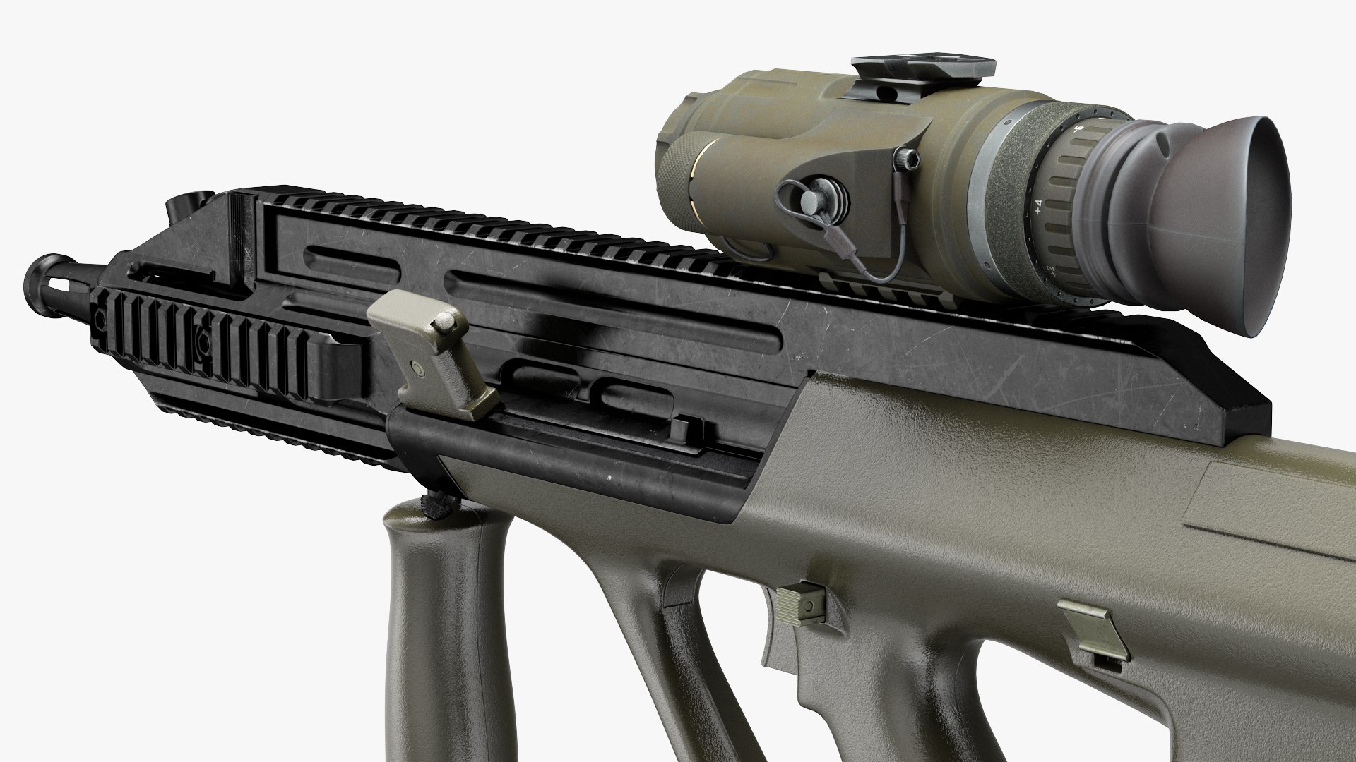 3D bullpup steyr aug thermal model - TurboSquid 1586211