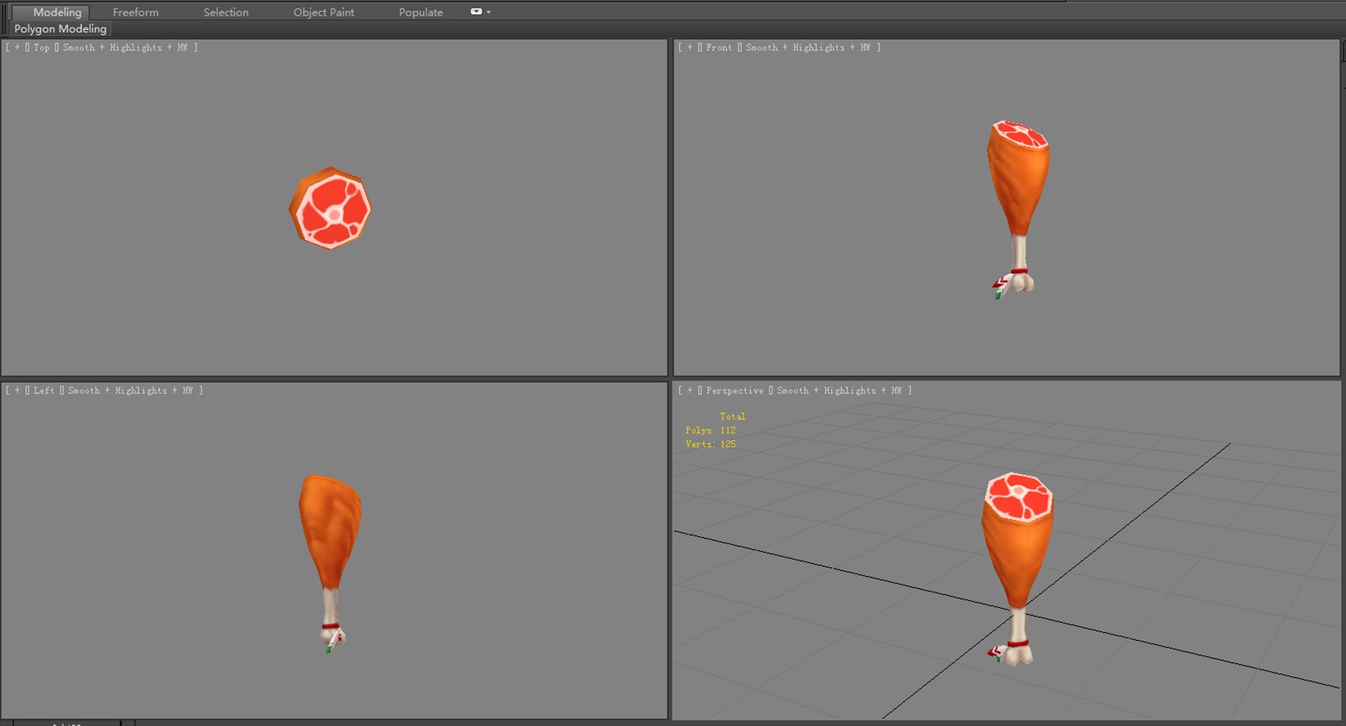Cartoon Ham - Turkey Leg 3D Model - TurboSquid 1741892