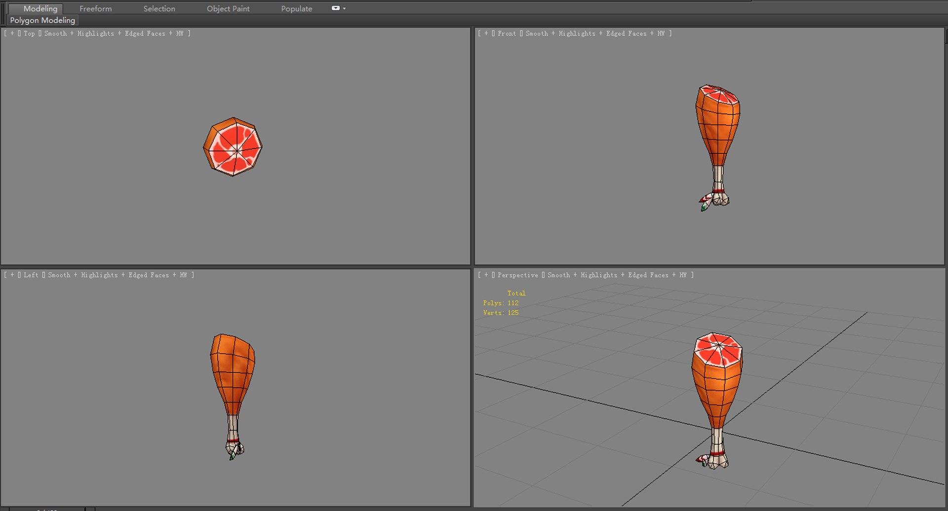 Cartoon Ham - Turkey Leg 3D Model - TurboSquid 1741892