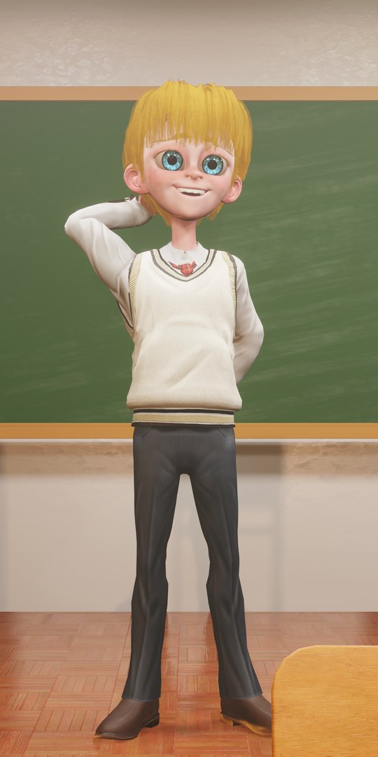 Stylized Male Student 3D Model - TurboSquid 2300345