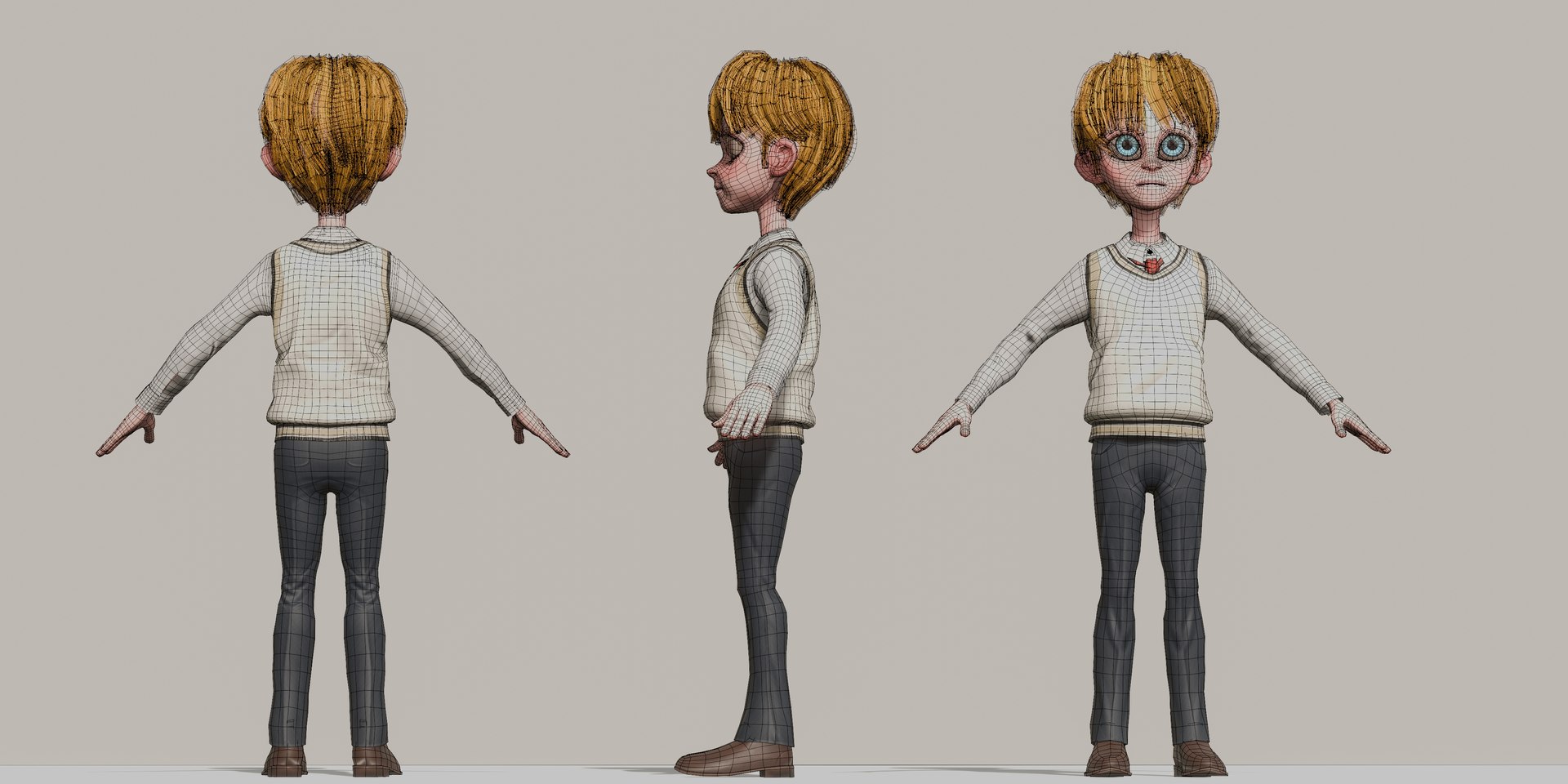Stylized Male Student 3D Model - TurboSquid 2300345