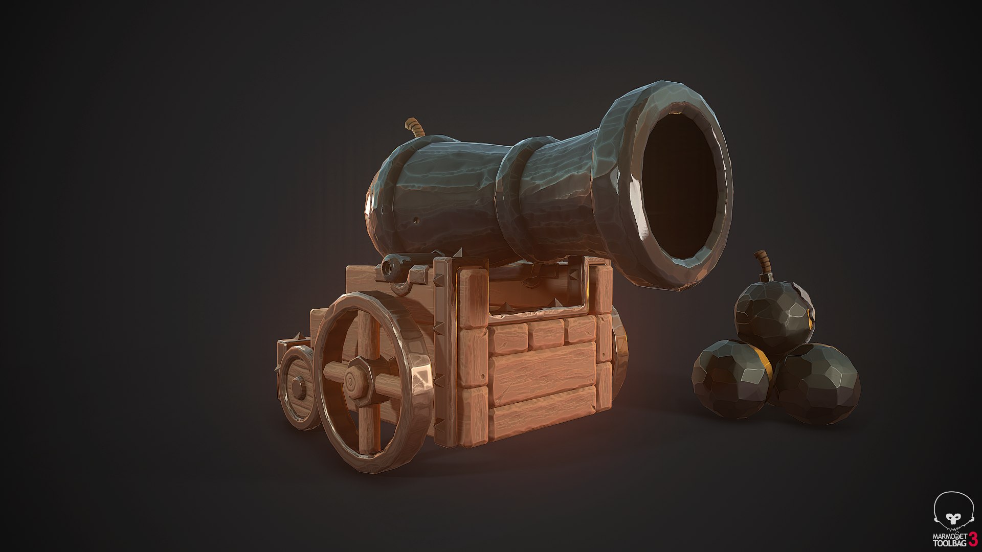 Stylized Pirate Cannon 3D Model - TurboSquid 1290870