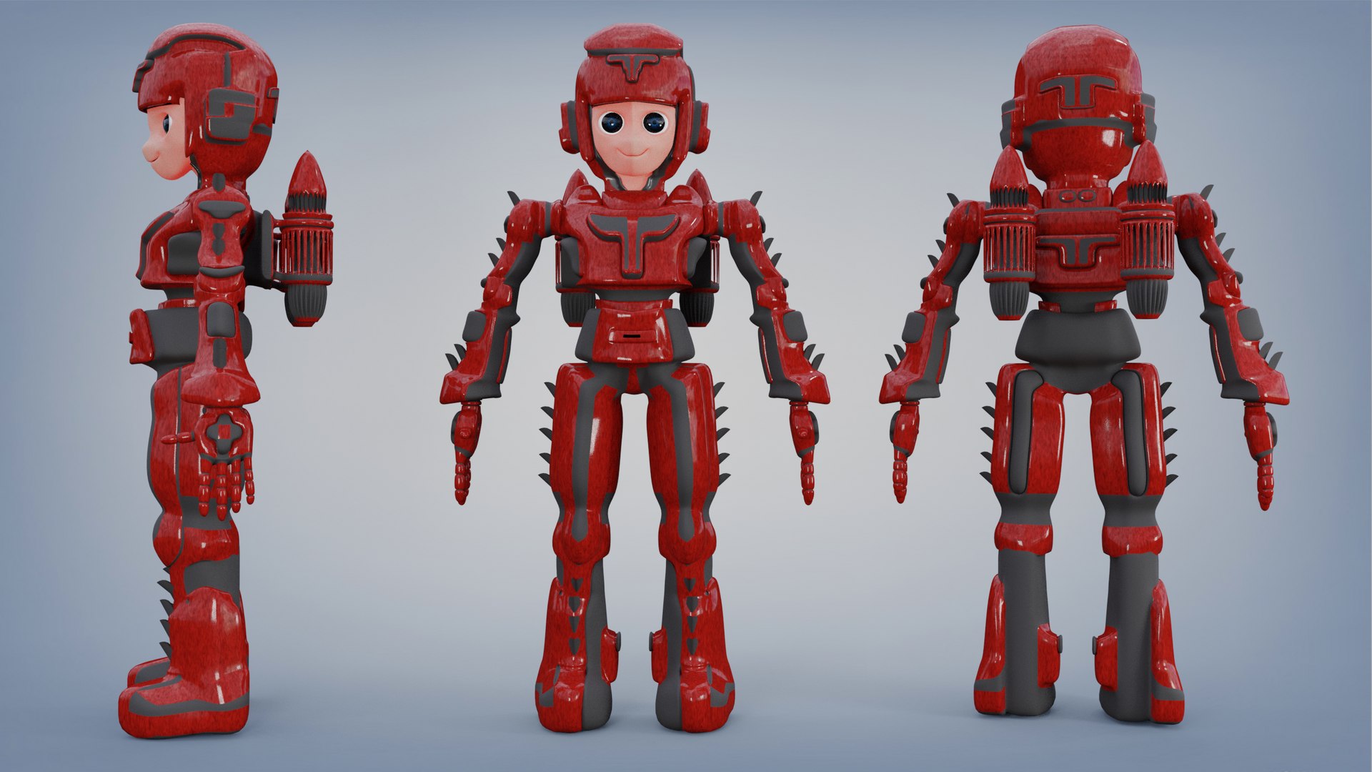 Cartoon Sci-fi Space Robot 3D Model - TurboSquid 1438010