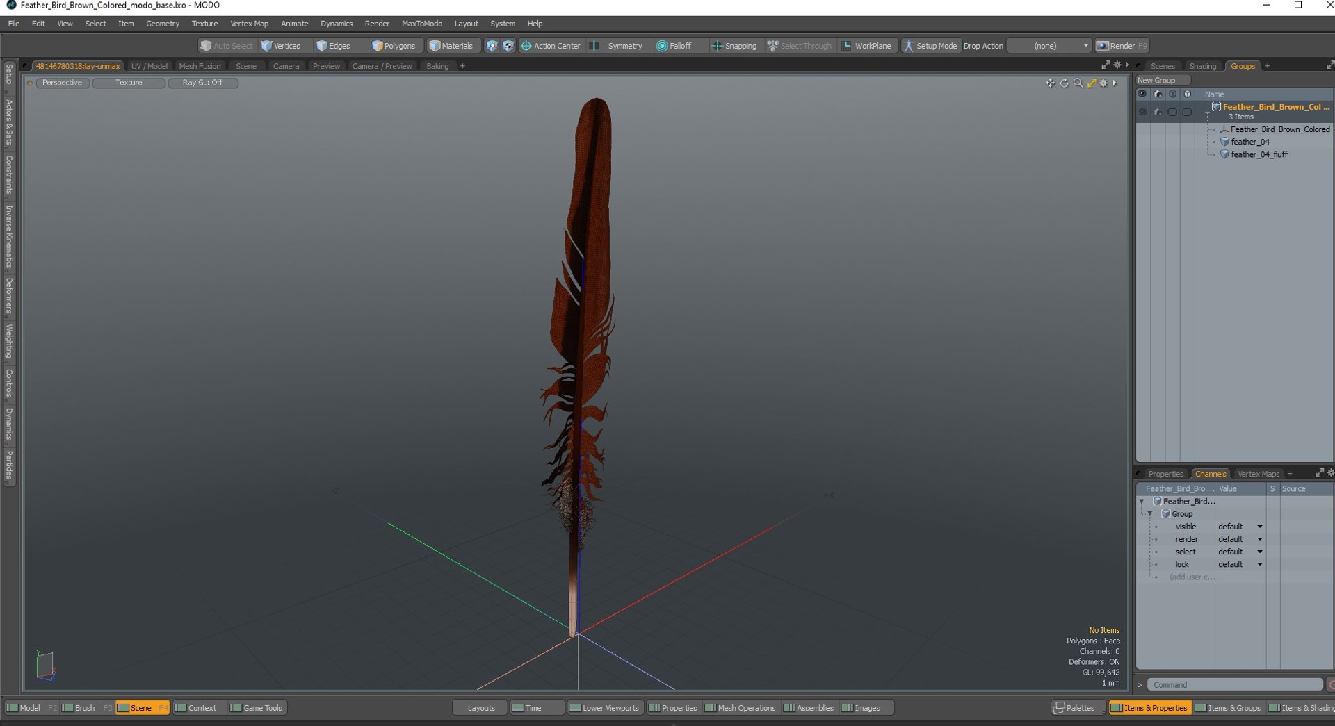 3D model Feather Bird Brown Colored - TurboSquid 2161773