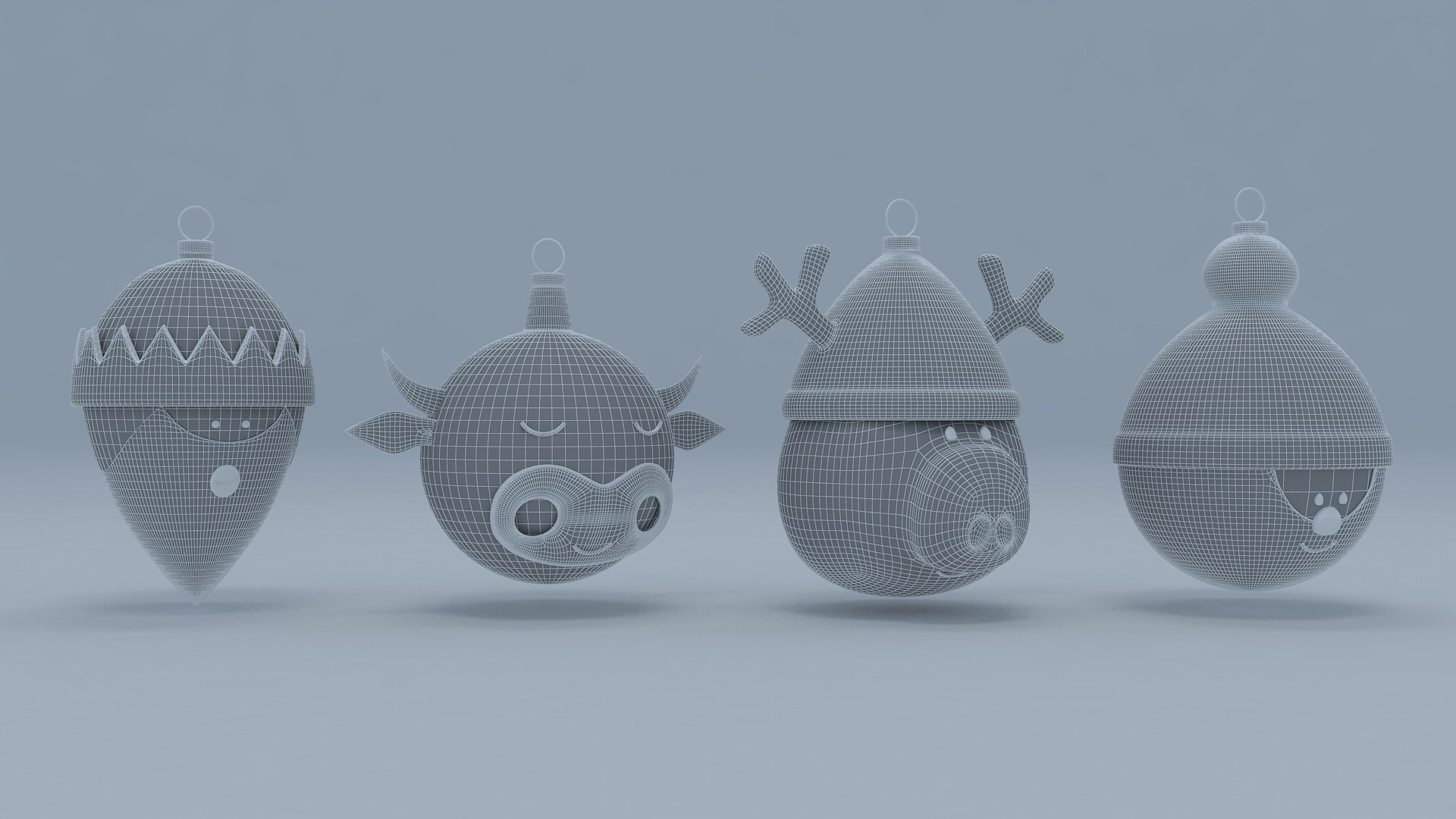 3d christmas ornament set model