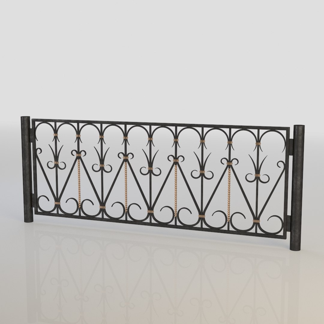 3d model iron fence