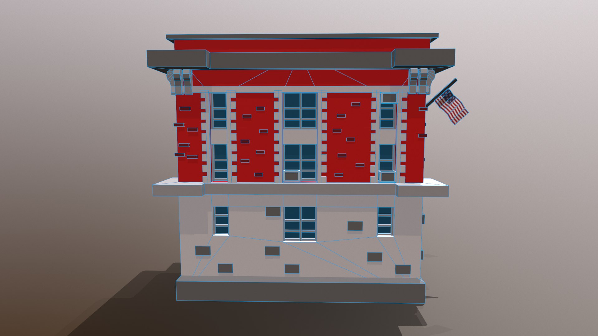 3D Fire Station Low Poly - TurboSquid 1825639