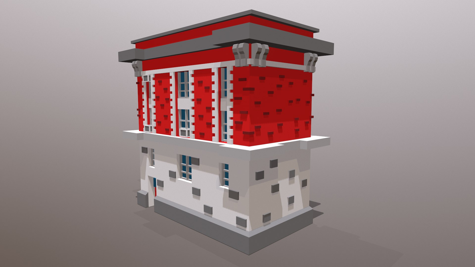 3D Fire Station Low Poly - TurboSquid 1825639