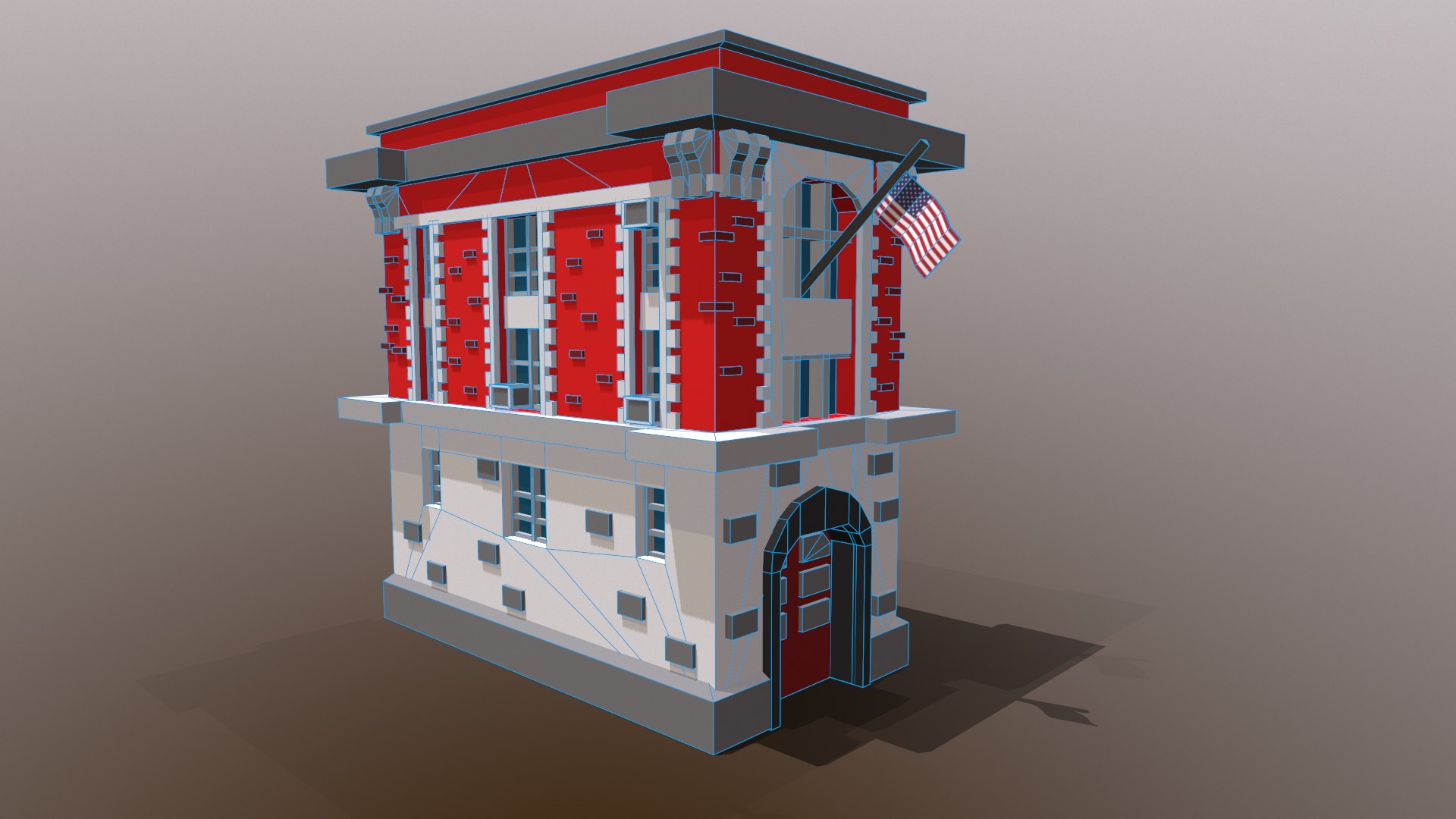 3D Fire Station Low Poly - TurboSquid 1825639