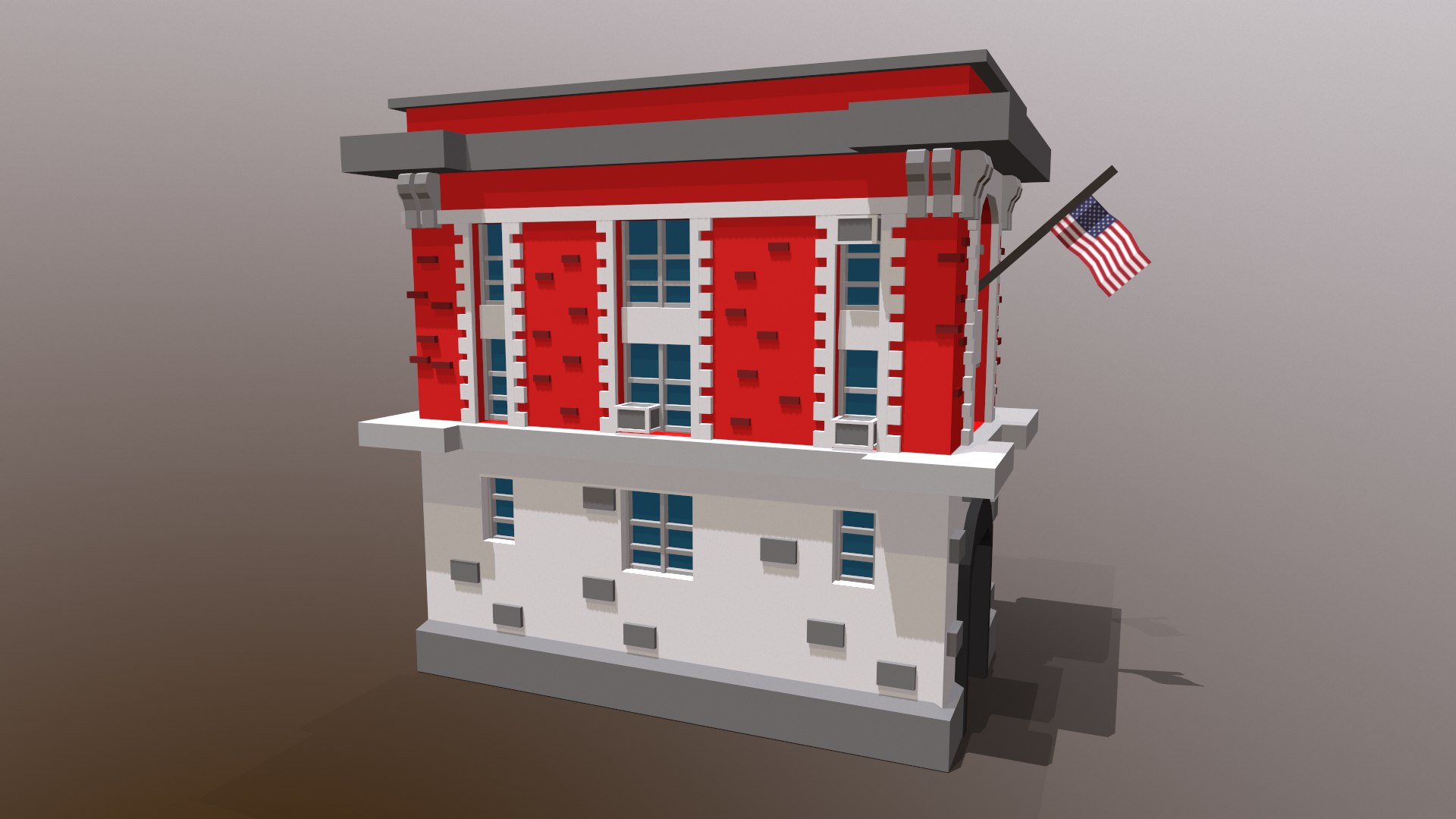 3D Fire Station Low Poly - TurboSquid 1825639