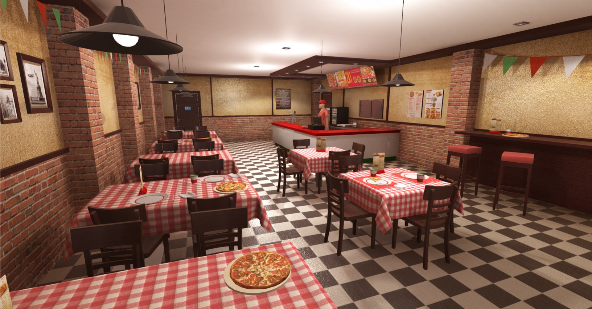 X Interior Pizzeria