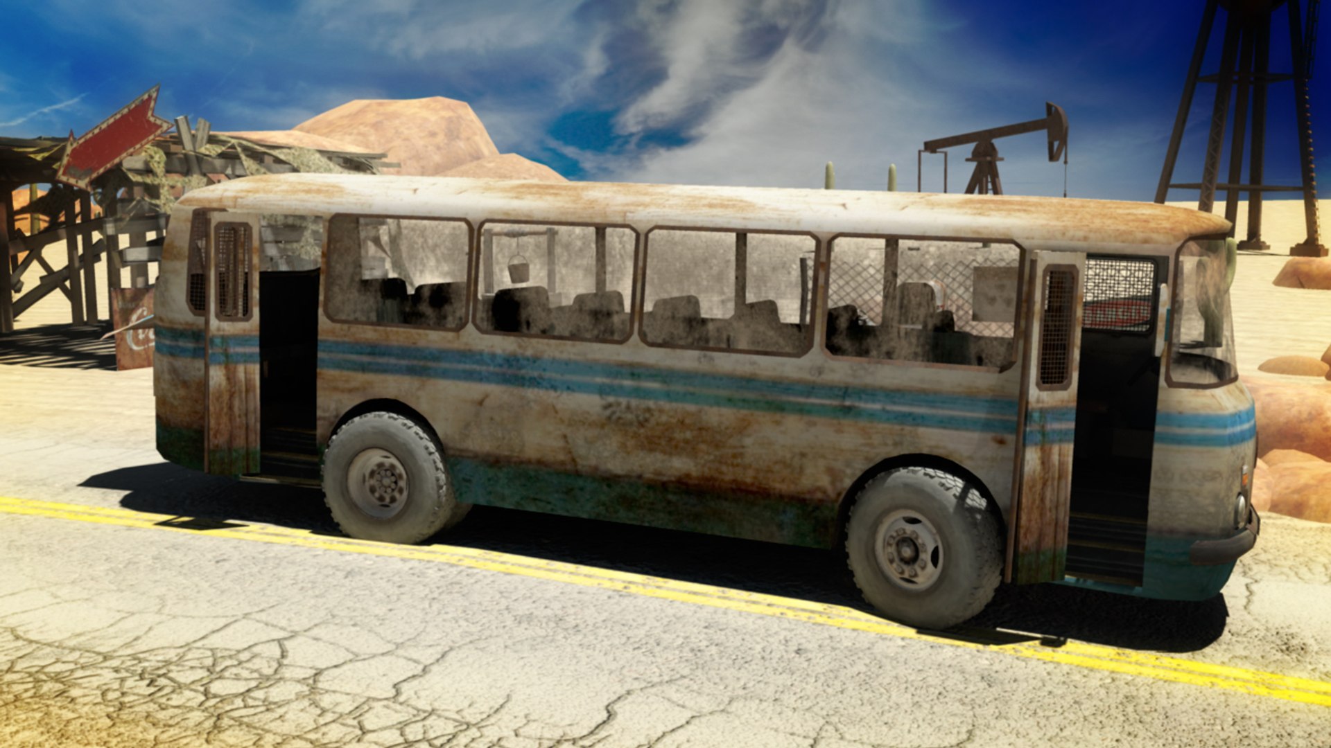 Rigged Bus Obj