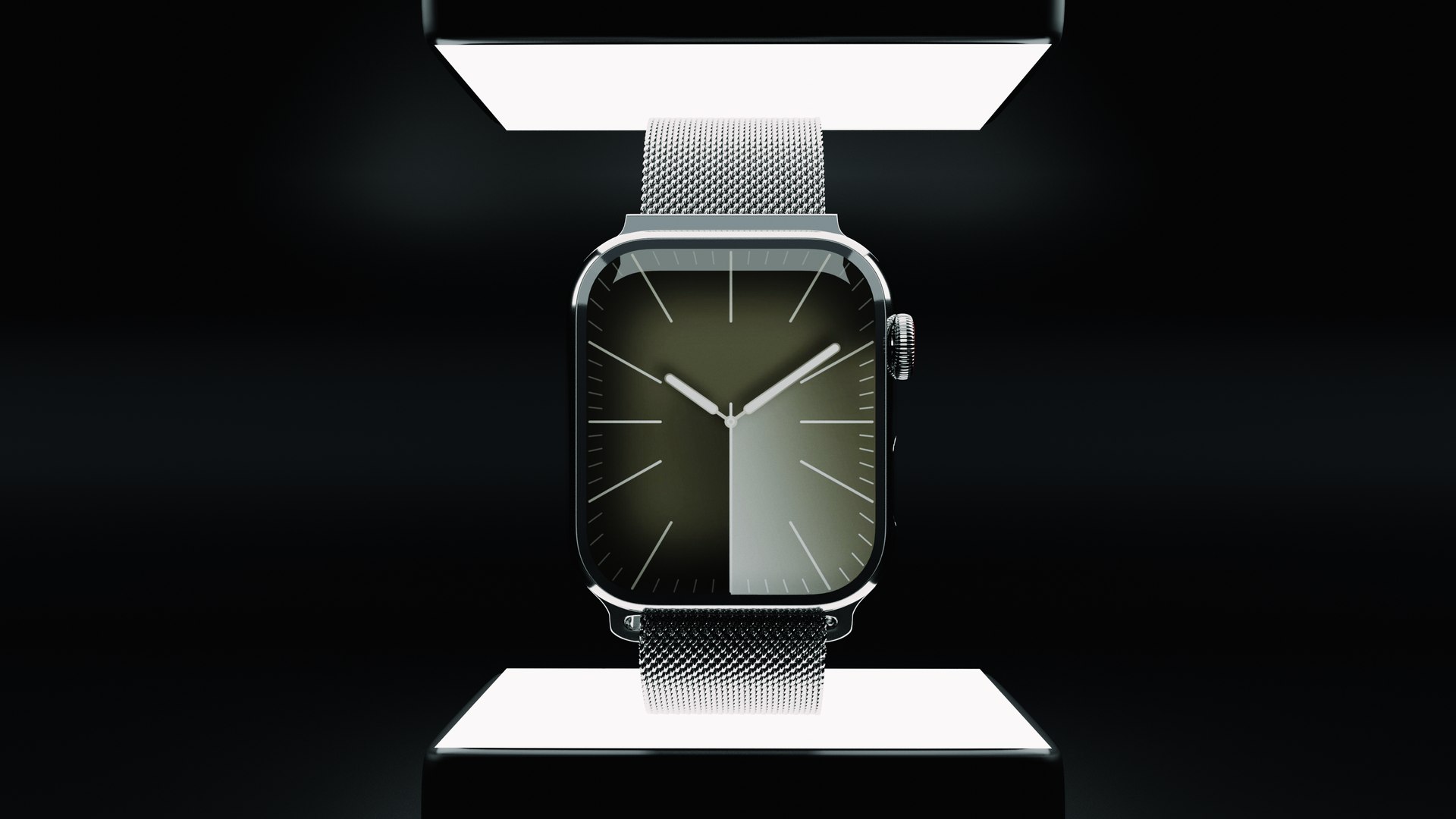 3D Apple Watch Series 9 GPS Cellular Silver Graphite Milanese Loop ...