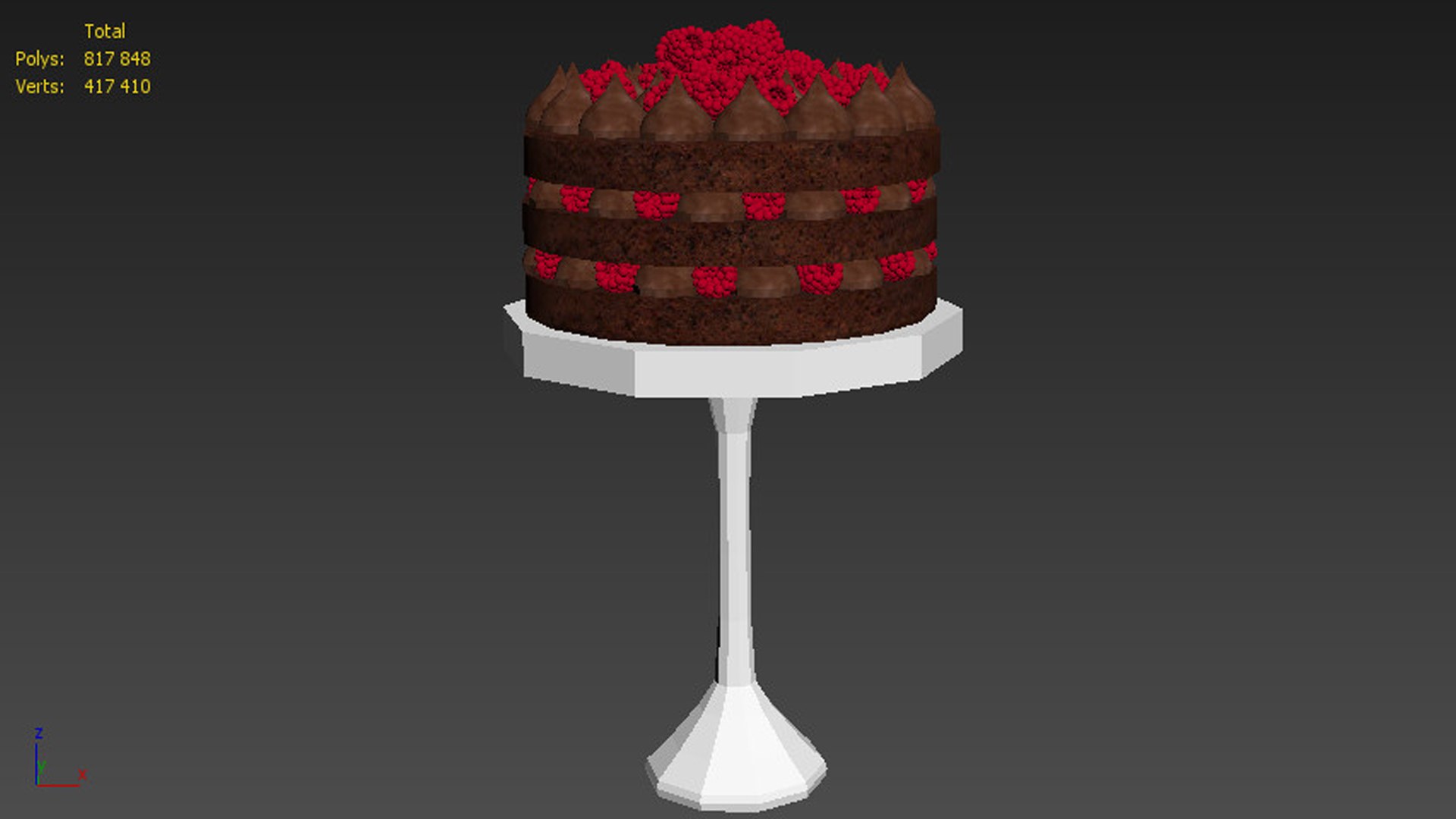 Raspberry Chocolate Cake Stand 3D Model - TurboSquid 1973741