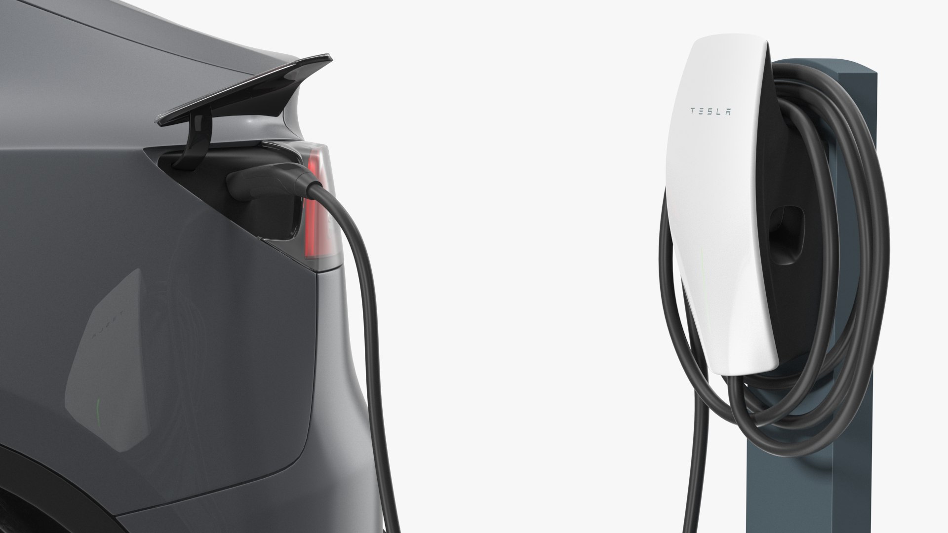 3D model Tesla Model Y Charging with EV Charger Station - TurboSquid ...