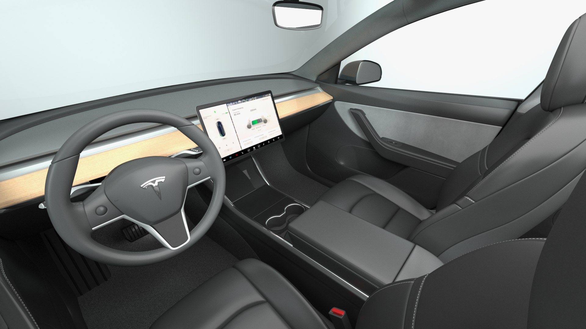 3D model Tesla Model Y Charging with EV Charger Station - TurboSquid ...