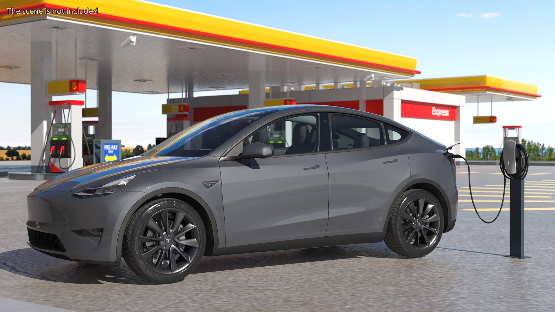 3D model Tesla Model Y Charging with EV Charger Station - TurboSquid ...