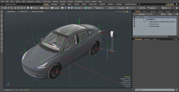 EV 충전기 스테이션으로 충전하는 Tesla Model Y 3D 모델 - TurboSquid 2155829