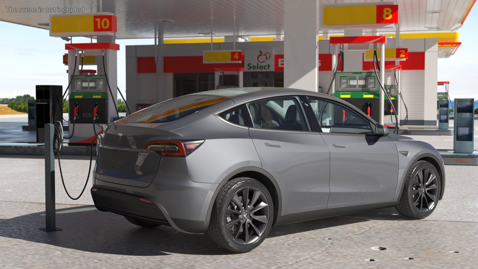 3D model Tesla Model Y Charging with EV Charger Station - TurboSquid ...