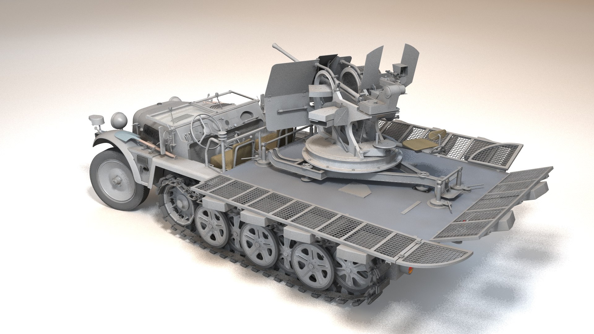 SdKfz 10 5 With Flak 38 3D Model - TurboSquid 2108366