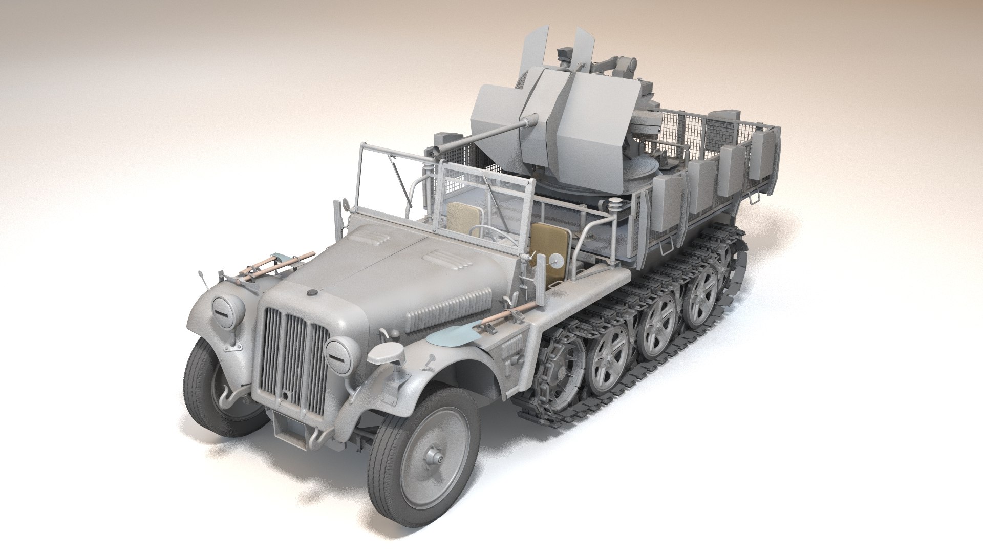 SdKfz 10 5 With Flak 38 3D Model - TurboSquid 2108366
