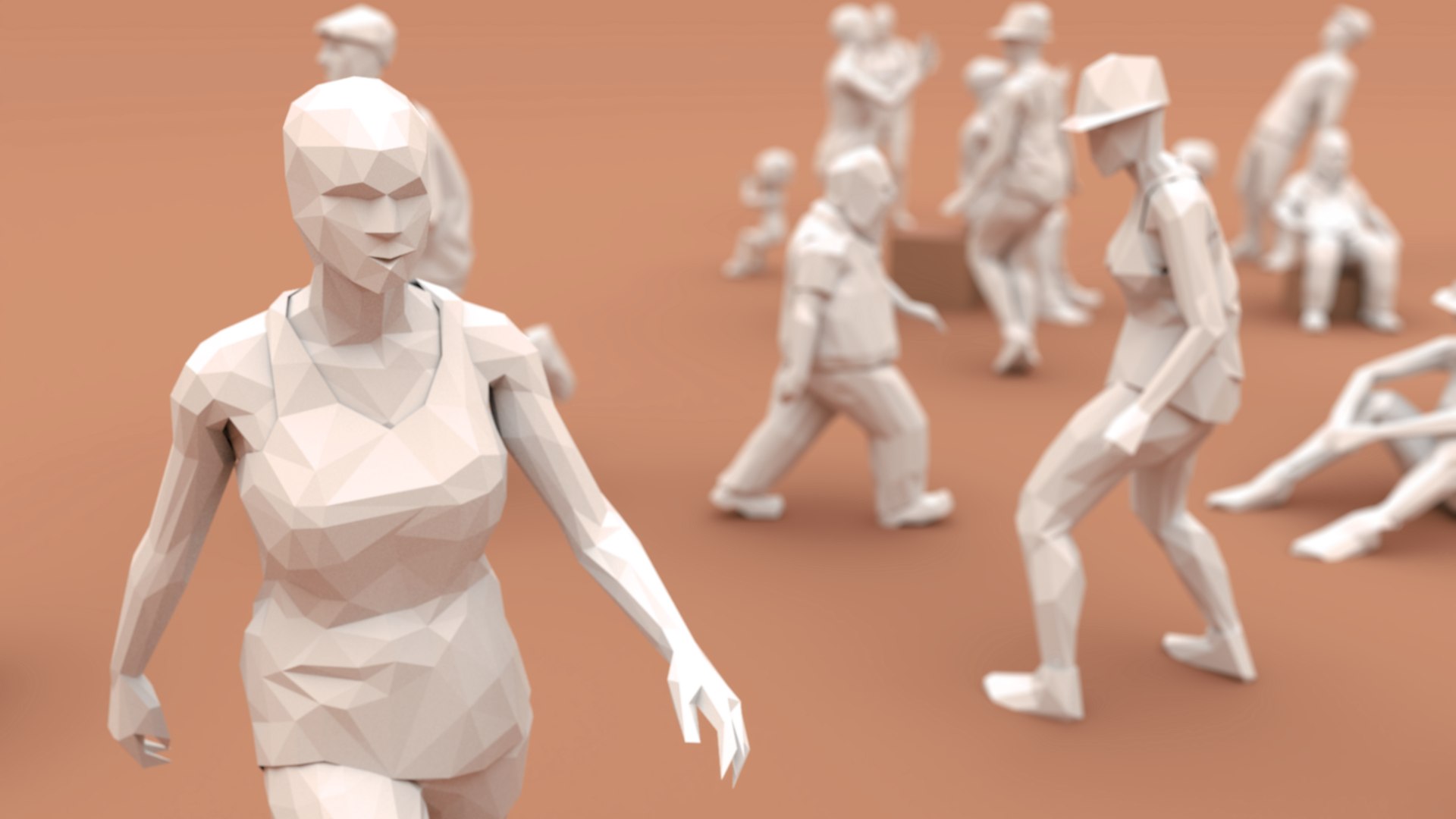 Poses walking sitting standing model - TurboSquid 1224563