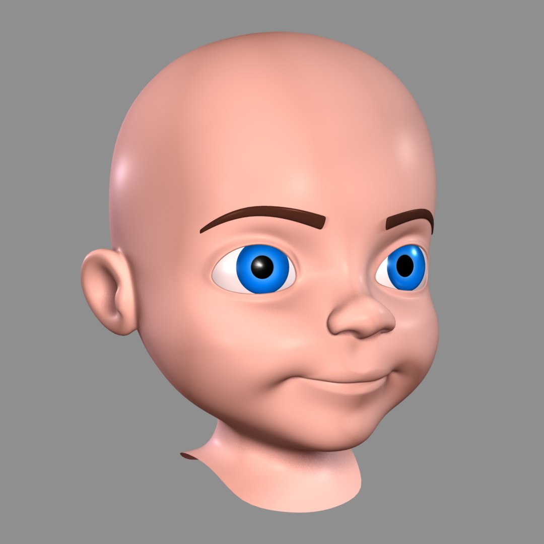 Cartoon Boy - Head 3d Model