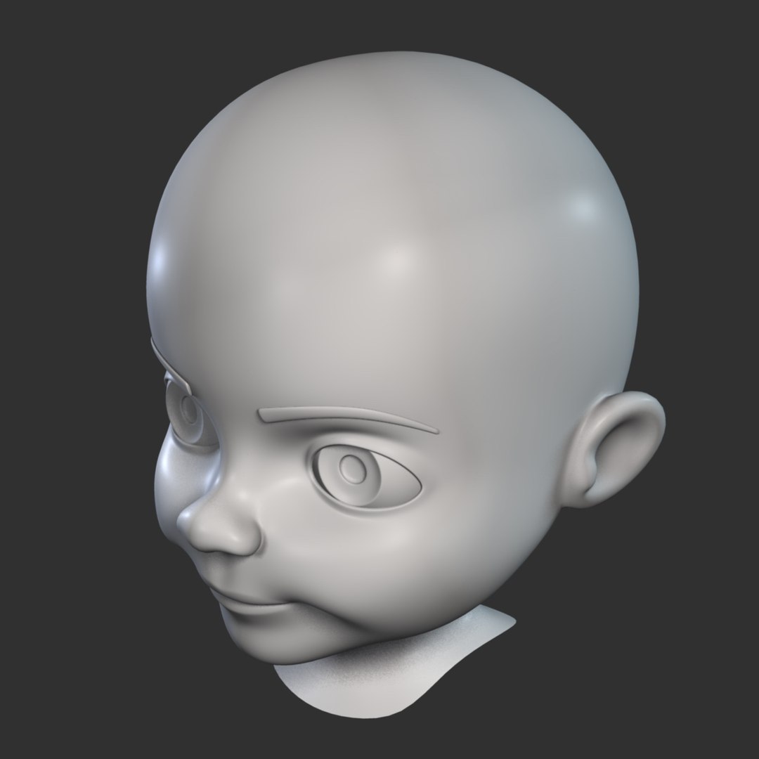 Cartoon Boy - Head 3d Model