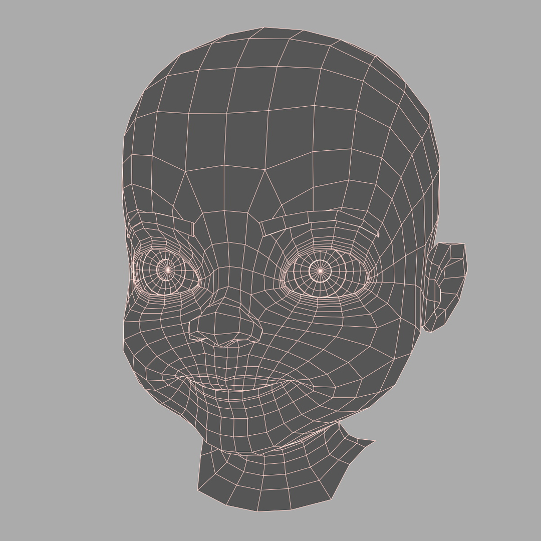 Cartoon Boy - Head 3d Model