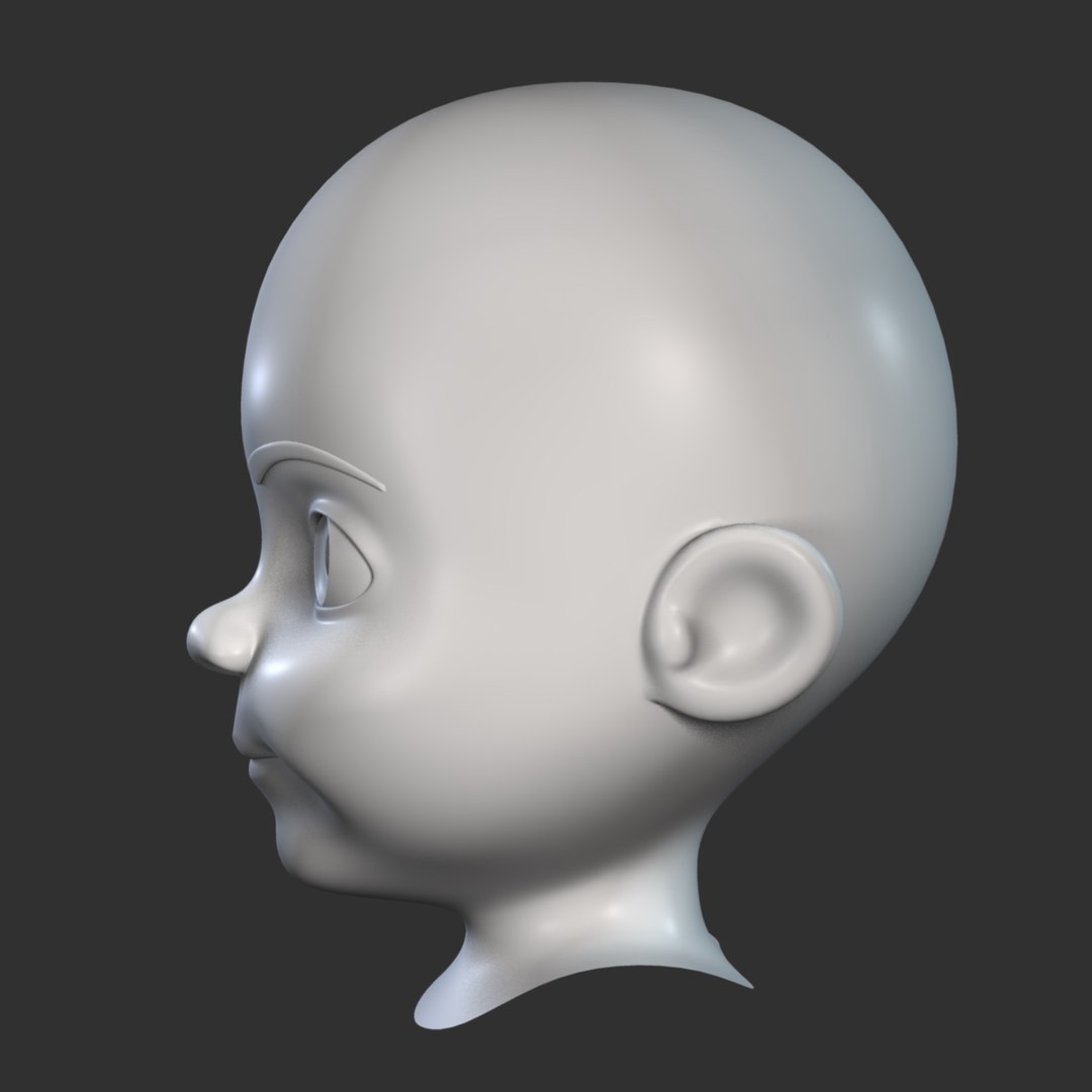 Cartoon Boy - Head 3d Model